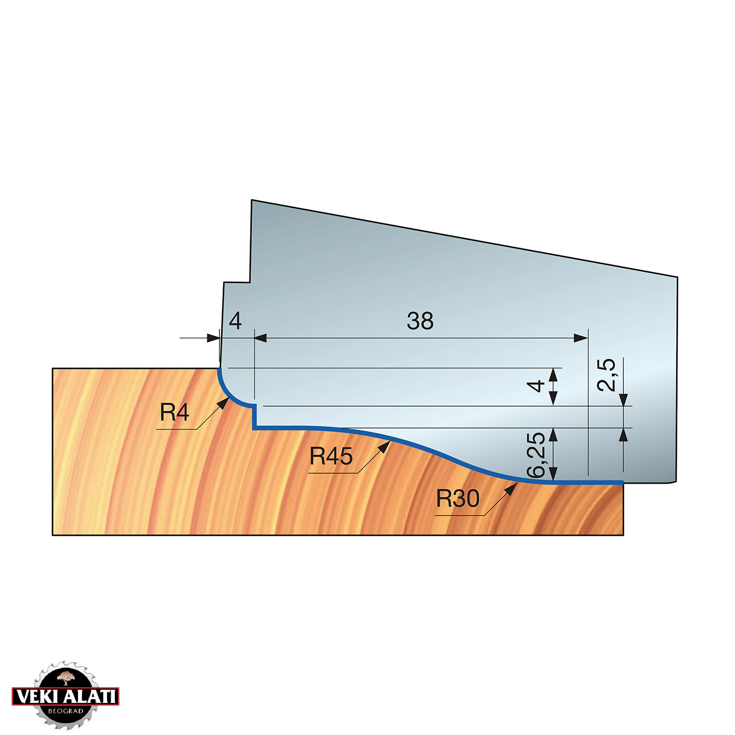 FREUD CNC alat sa multi radijus noževima, 114 x 54 x 20 x 50 Z2 ...